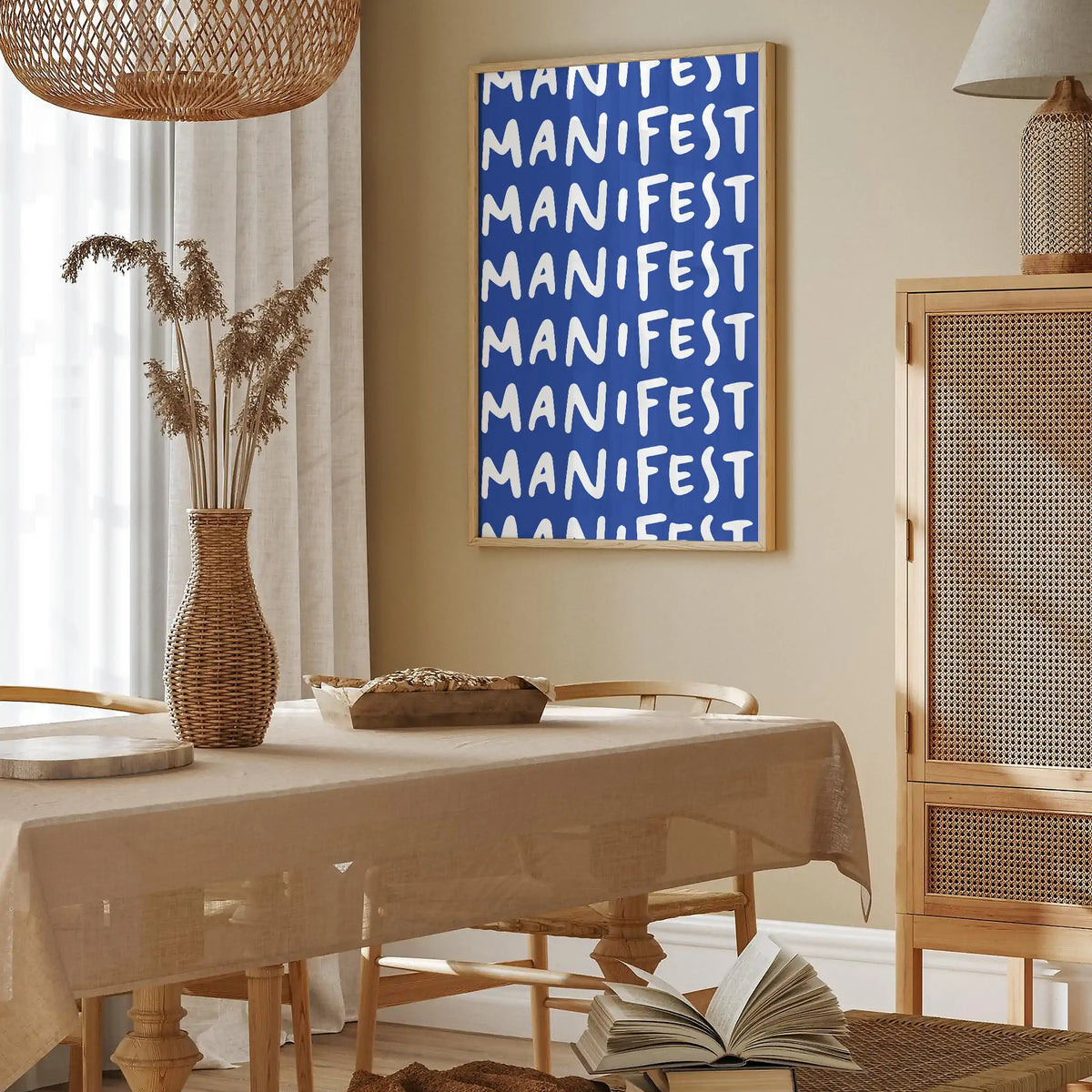 Manifest Tipografi Posteri Mavi | Motive Edici Duvar Dekoru – Poster Depo